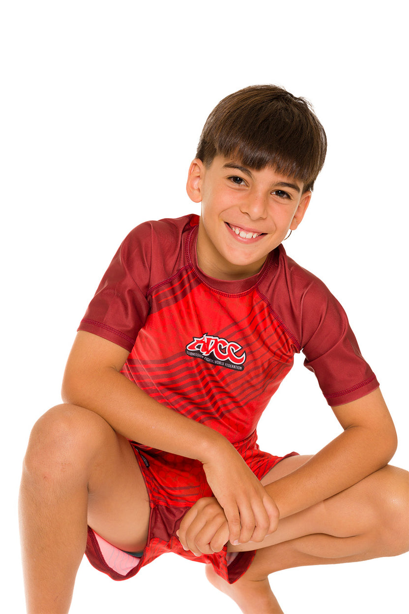 ADCC Red Kids No Gi Rash Guard Short Sleeve – Braus Fight ADCC